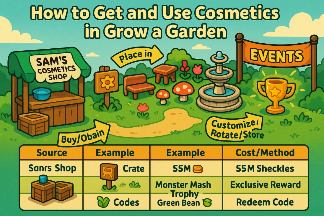 How to Get and Use Cosmetics in Grow a Garden – D3Game